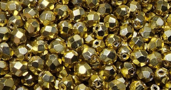 Fire Polish 4mm Coated-Golden
